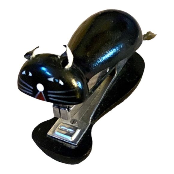 Vintage | Office | Mcm Cat Stapler Mid Century Modern Japan Black ...